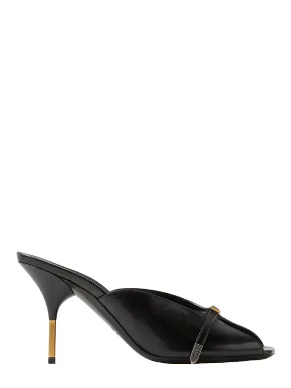 Versace Nyx 80mm Leather Mules - Black
