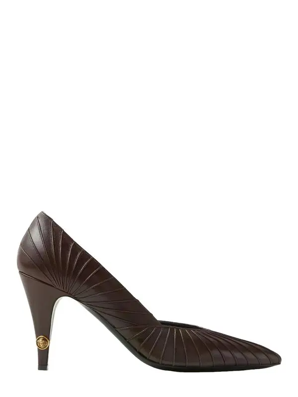 Versace Leather Pumps 90 Mm - Brown