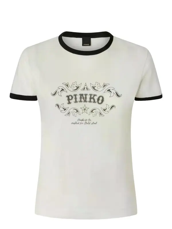 Pinko Graphic Ringer T-shirt - Neutrals