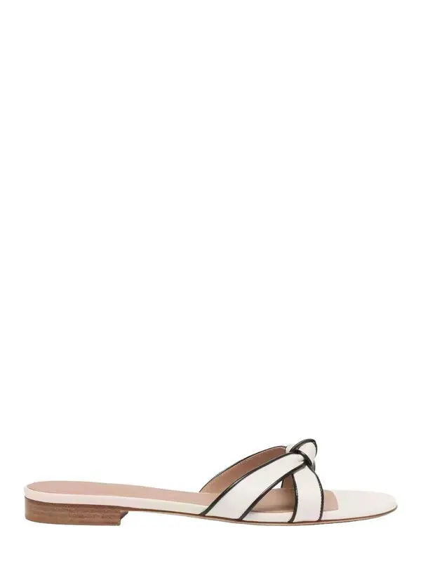 MALONE SOULIERS Raquel Knot Flat Sandals - White