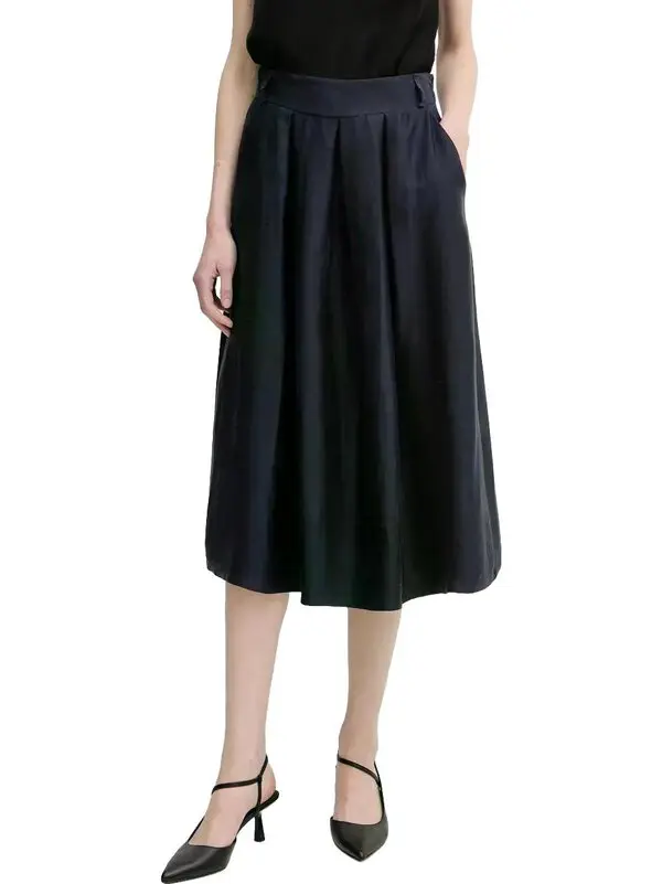 LA PETITE FRANÇAISE Josephine Pleated Midi Skirt - Blue
