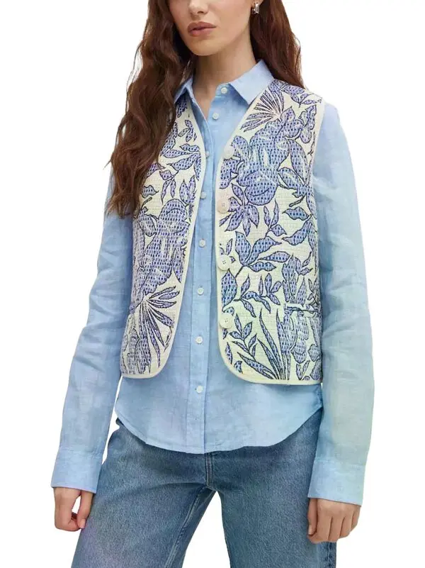 LA PETITE FRANÇAISE Floral Print Waistcoat - Blue