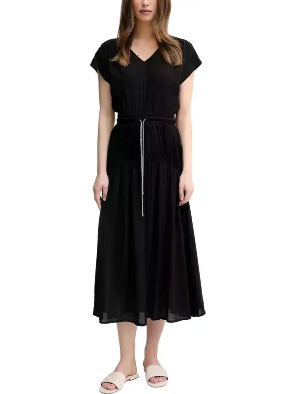 LA PETITE FRANÇAISE Rayan V-neck Midi Dress - Black