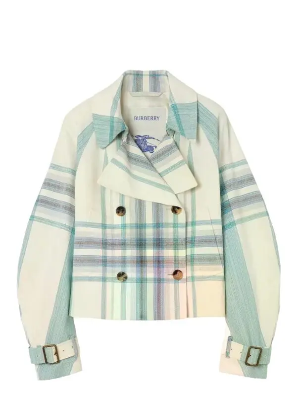 Burberry Cropped Check Ladybrook Trench Jacket - Neutrals