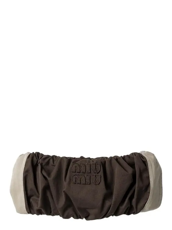 Miu Miu Washed Twill Bandeau Top - Cocoa Brown/khaki