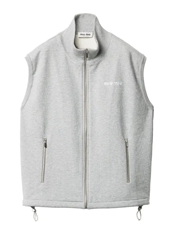 Miu Miu Cotton Fleece Vest - Grey