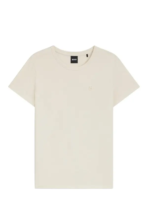 BOSS Cotton-jersey Slim-fit T-shirt With Monogram - White