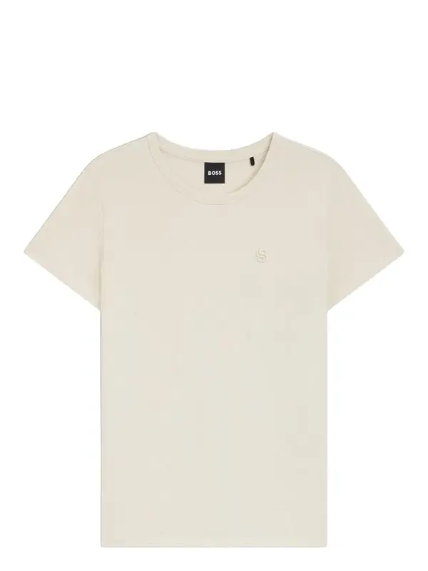 BOSS Cotton-jersey Slim-fit T-shirt With Monogram - White