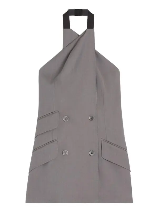 Max Mara Gabardine Wool Sleeveless Jacket - Medium Grey