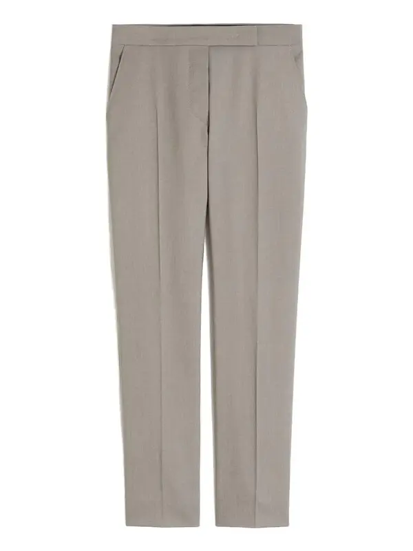 Max Mara Slim-fit Wool, Mohair, And Silk Trousers - Medium Grey