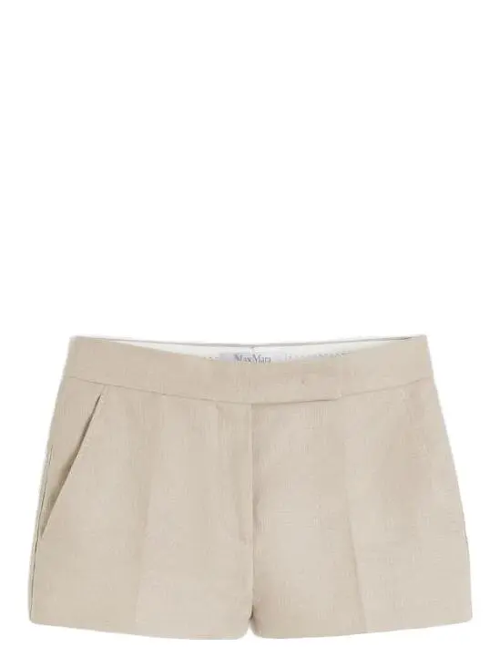 Max Mara Linen Basketweave Shorts - Sand