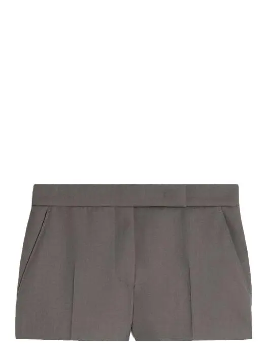 Max Mara Tailored Gabardine Wool Shorts - Medium Grey