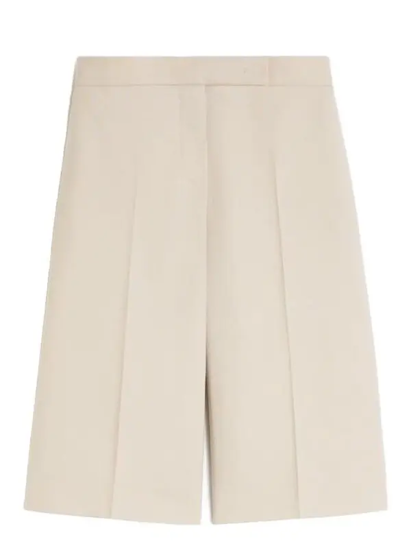 Max Mara Wool, Mohair, And Silk Canvas Bermuda Shorts - Sand