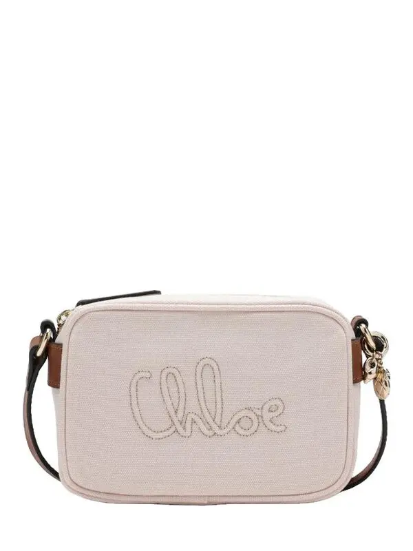 Chloé Petal Crossbody Bag With Logo Embroidery - Pink