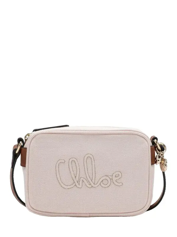 Chloé Petal Crossbody Bag With Logo Embroidery - Pink