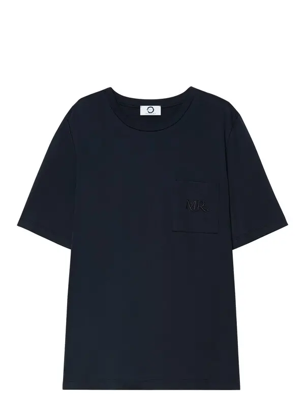 Marina Rinaldi Cotton T-shirt With Pocket - Blue