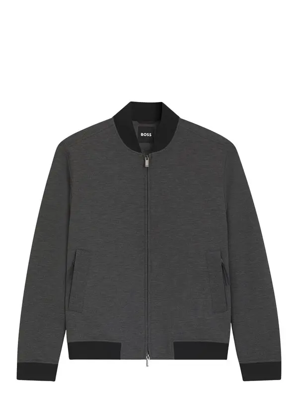 BOSS Piqué Slim Fit Jacket - Silver
