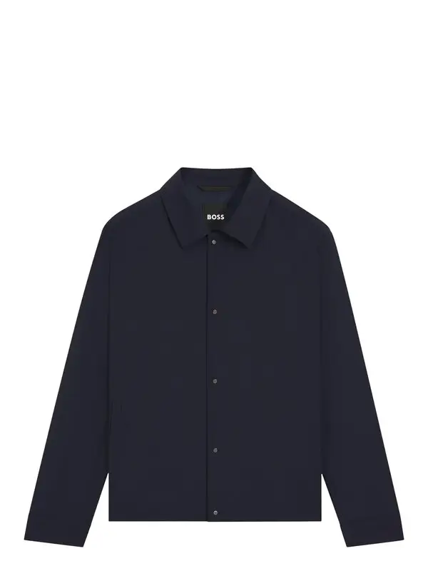 BOSS Wool-blend Relaxed Overshirt - Blue