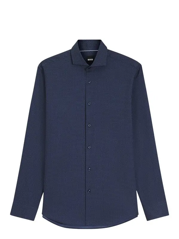 BOSS Cotton Polka-dot Shirt - Navy