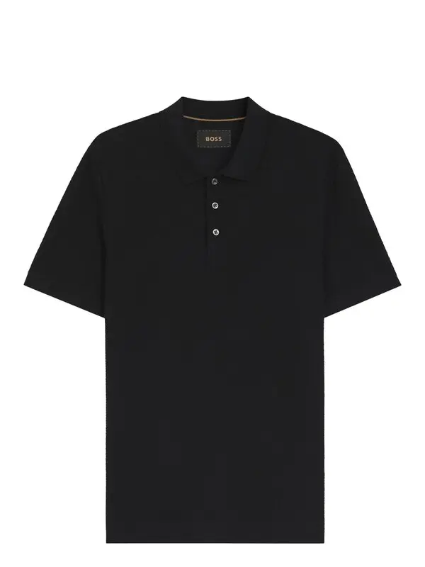 BOSS Cotton Polo Shirt - Black