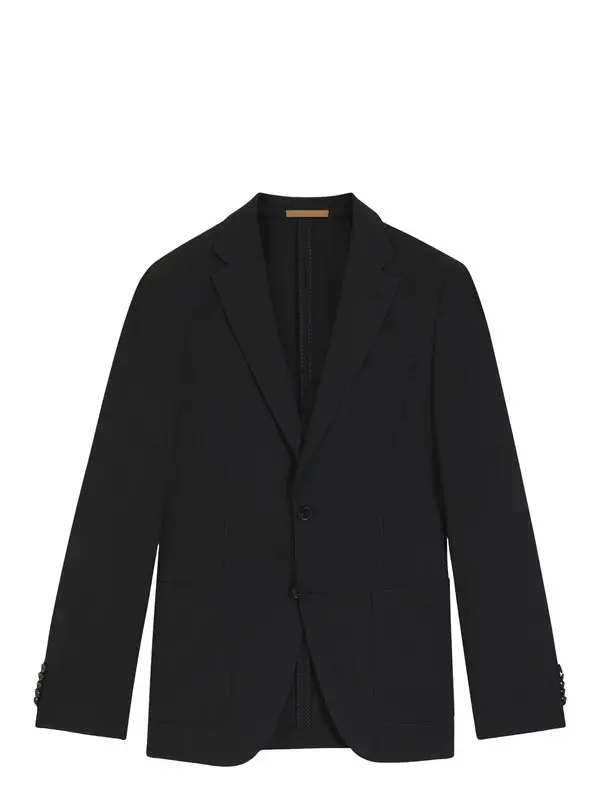 BOSS Wool-silk Slim Fit Blazer - Black