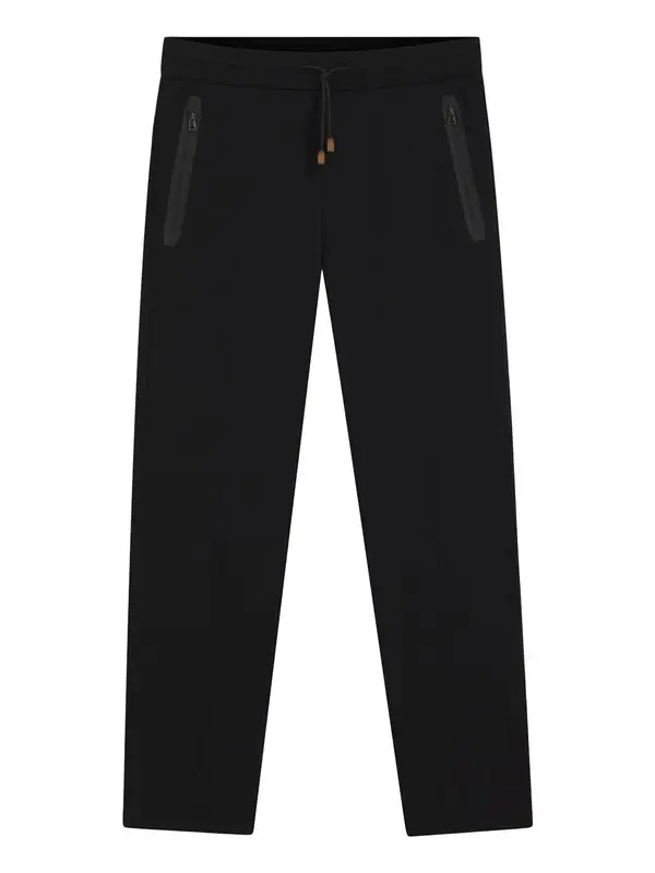 BOSS Cotton-wool-blend Straight Sweatpants - Black