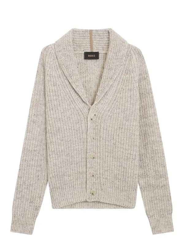 BOSS Cashmere-wool Shawl-lapel Cardigan - White