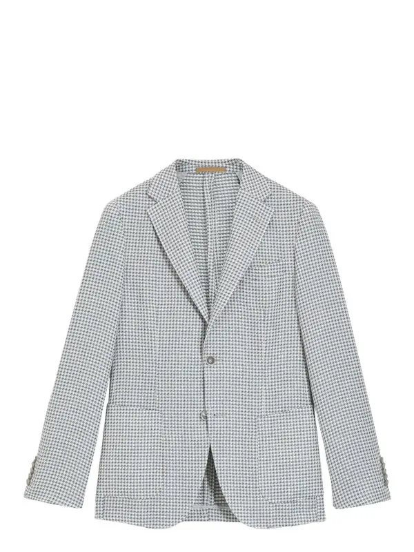 BOSS Linen-silk-cotton Slim Blazer - Blue