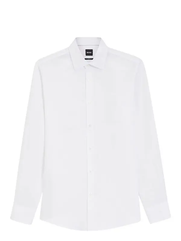 BOSS Linen-blend Slim-fit Shirt - White