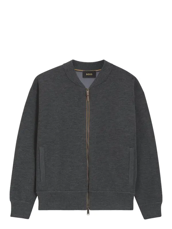BOSS Wool-blend Bomber Jacket - Grey