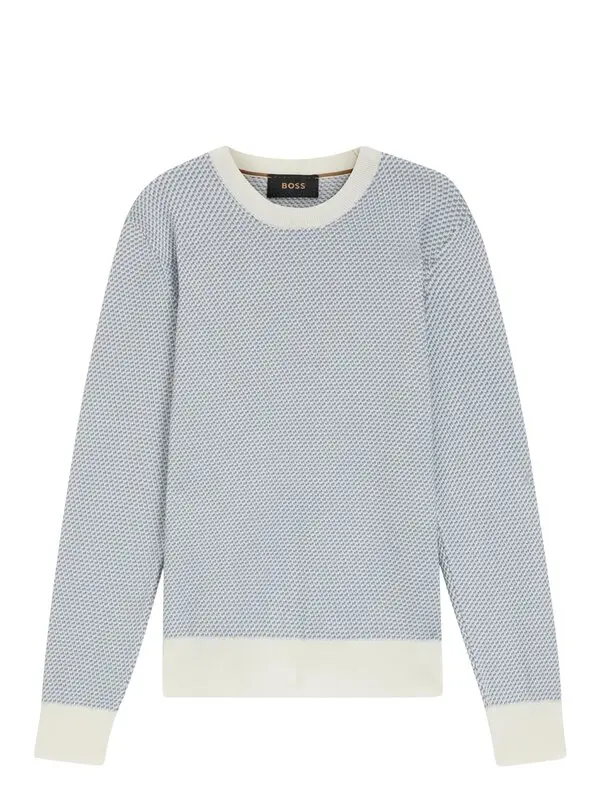 BOSS Silk-cotton Jacquard Sweater - White