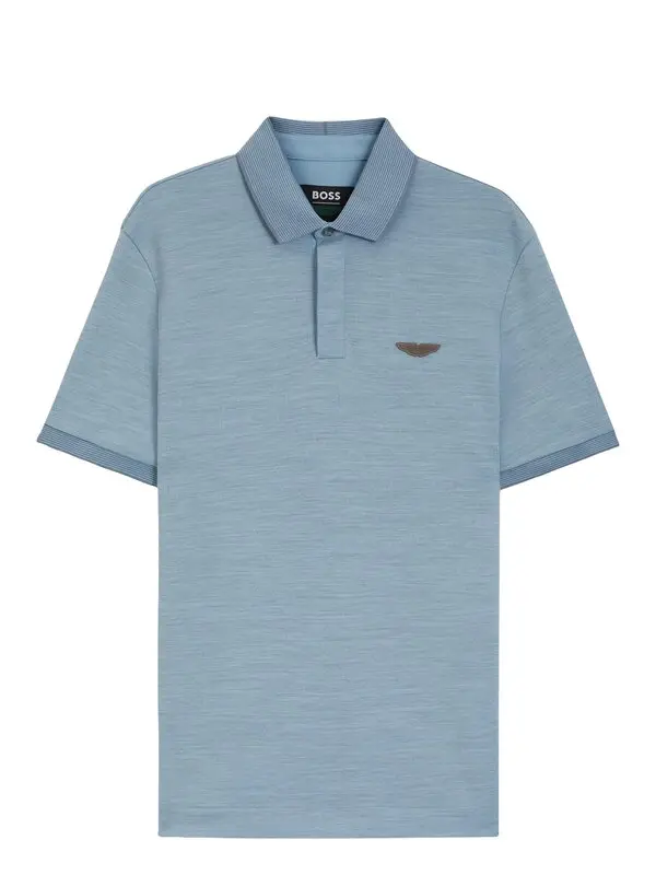 BOSS X Aston Martin Cotton-wool Polo Shirt - Blue