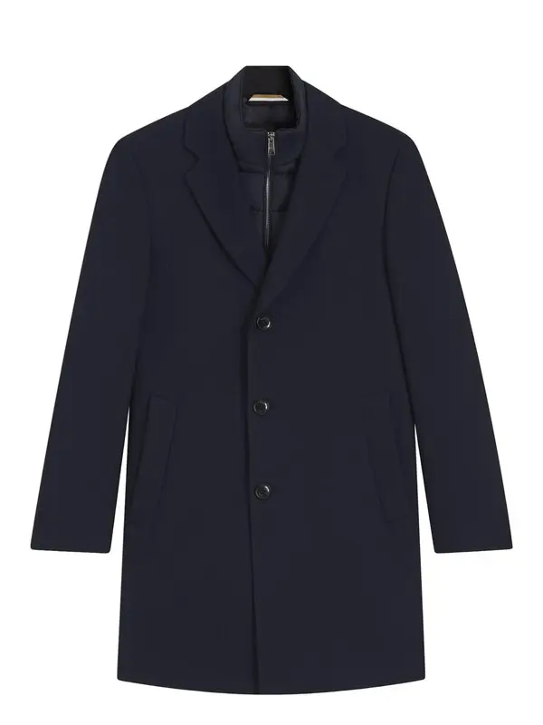 BOSS Cotton-blend Padded-liner Coat - Blue