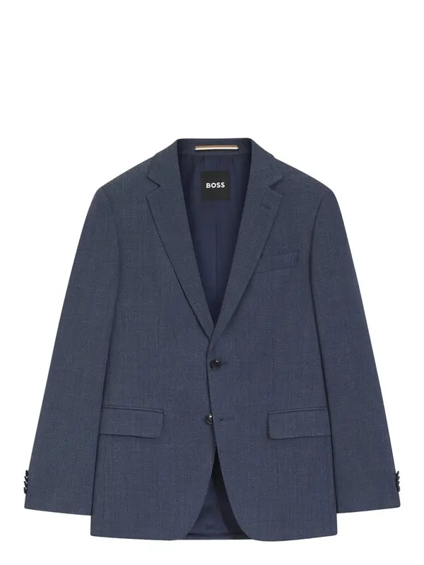 BOSS Stretch-wool Blazer - Blue