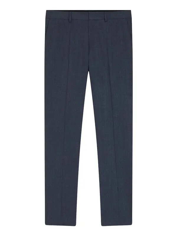 BOSS Stretch-wool Slim Trousers - Blue