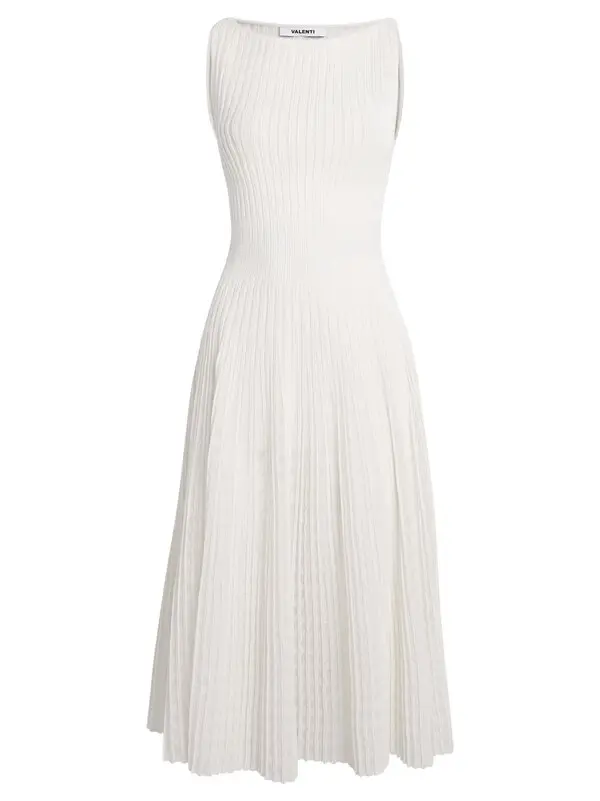ANTONINO VALENTI Knitted Isabela Midi Dress - White