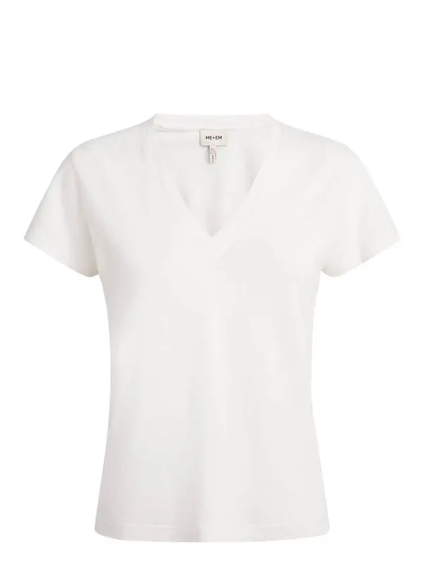 ME+EM Hemp-cotton V-neck T-shirt - White