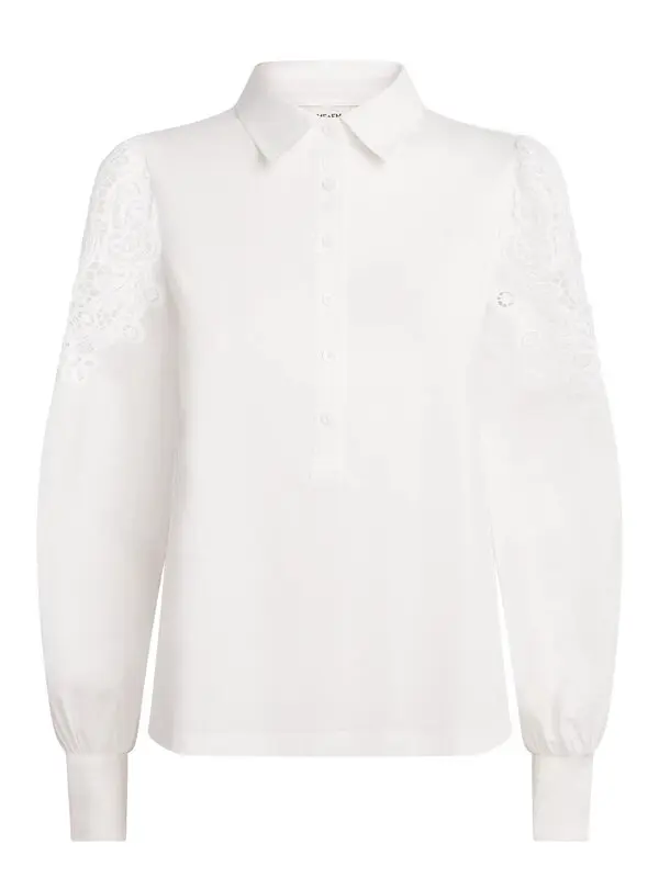 ME+EM Cotton-blend Lace Blouse - White