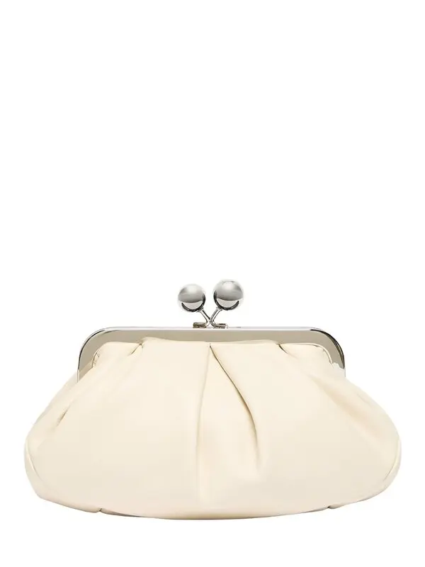 Max Mara Lambskin Pasticcino Clutch - White