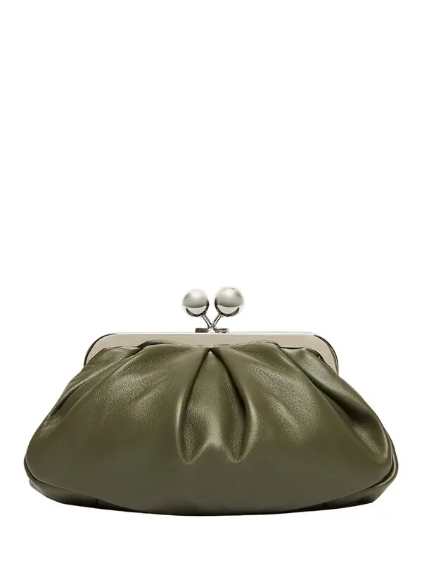 Max Mara Lambskin Pasticcino Clutch - Green