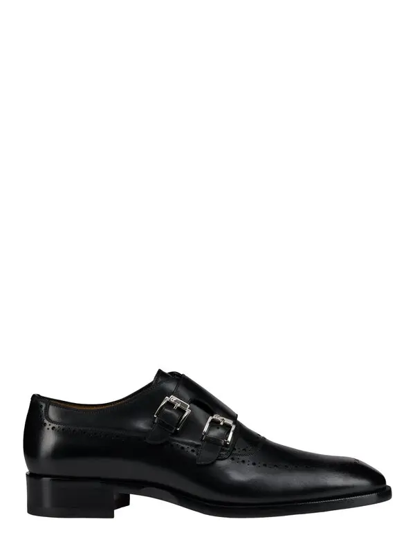 CHRISTIAN LOUBOUTIN Sartok Leather Monk Shoes - Black