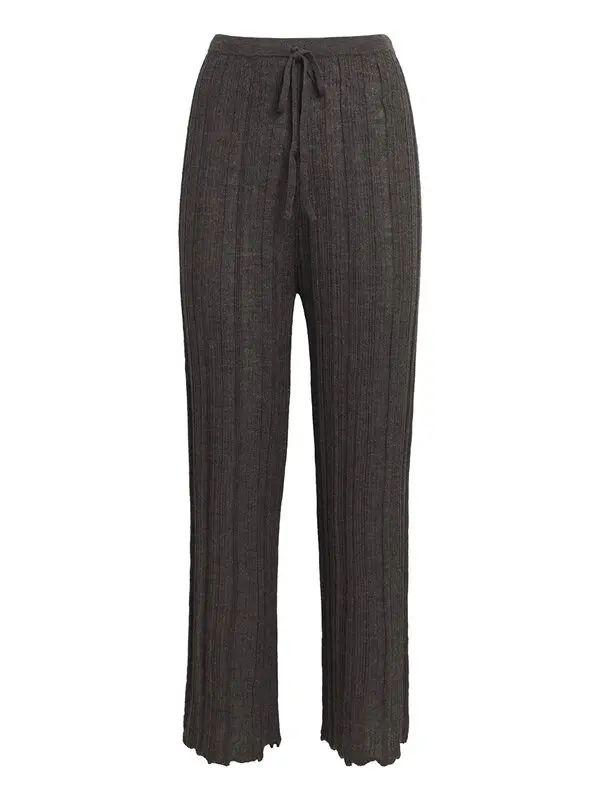 LAUREN MANOOGIAN Alpaca-silk-wool Plissé Wide-leg Trousers - Black
