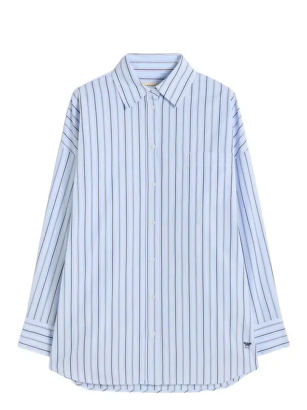 Max Mara Cotton Striped Oversized Shirt - Blue