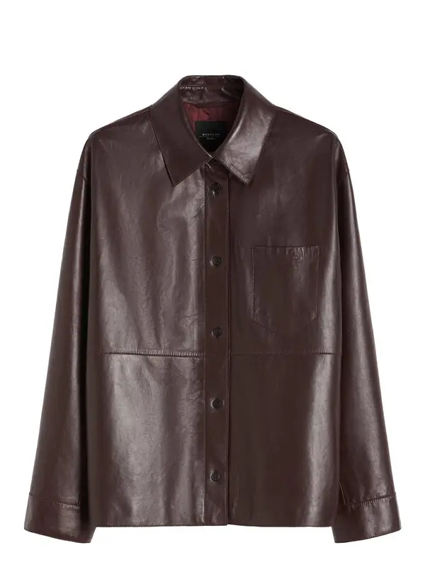 Max Mara Nappa Leather Shirt Jacket - Red