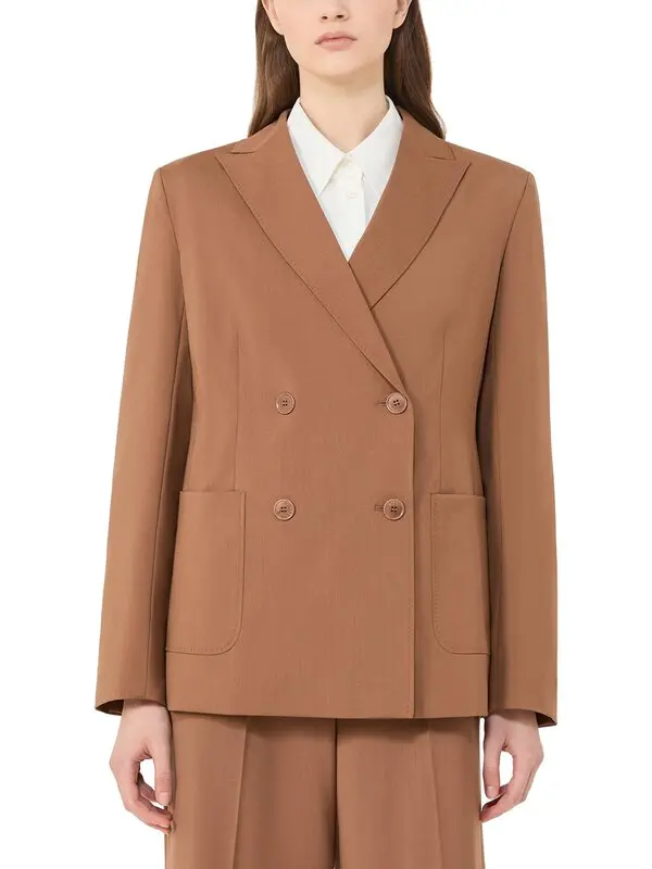 Max Mara Virgin Wool Double-breasted Blazer - Brown