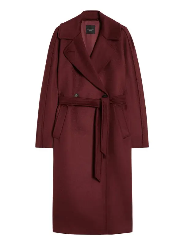 Max Mara Virgin Wool Wrap Coat - Red