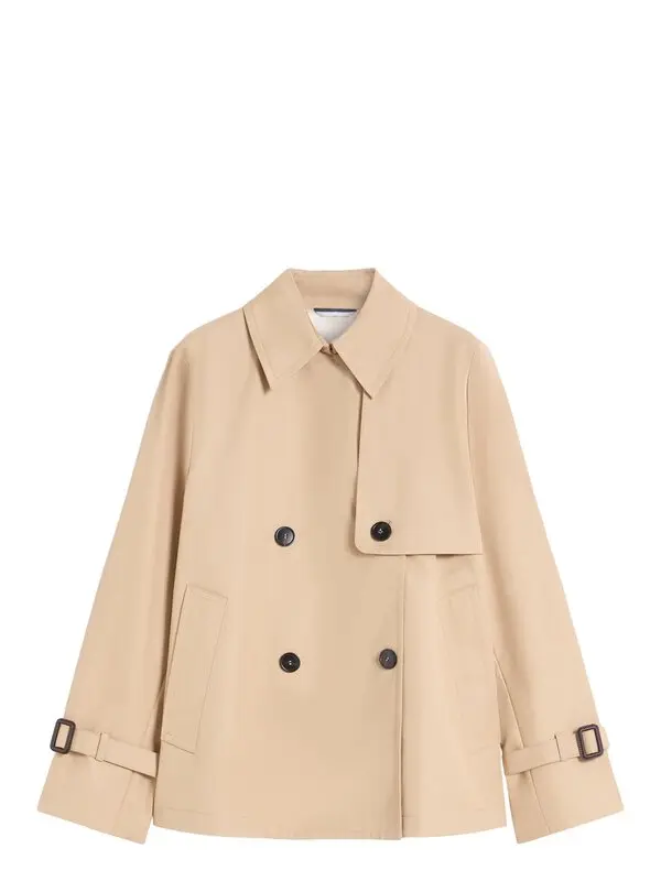 Max Mara Gabardine Cropped Trench Coat - Beige