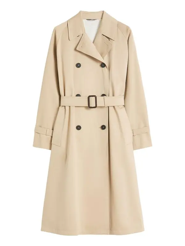 Max Mara Cotton Printed Trench Coat - Purple