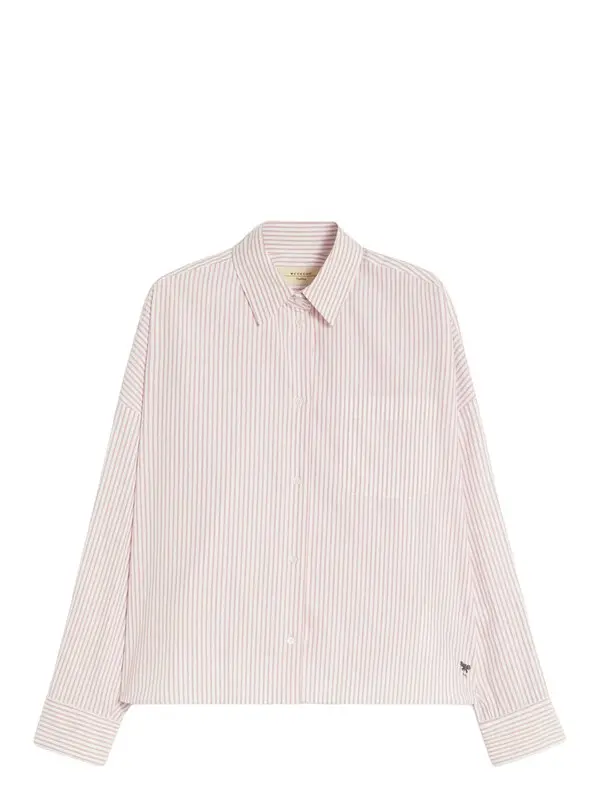 Max Mara Cotton Striped Oversized Shirt - Pink
