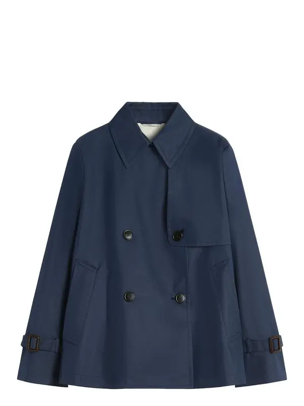 Max Mara Water-repellent Gabardine Trench Jacket - Blue